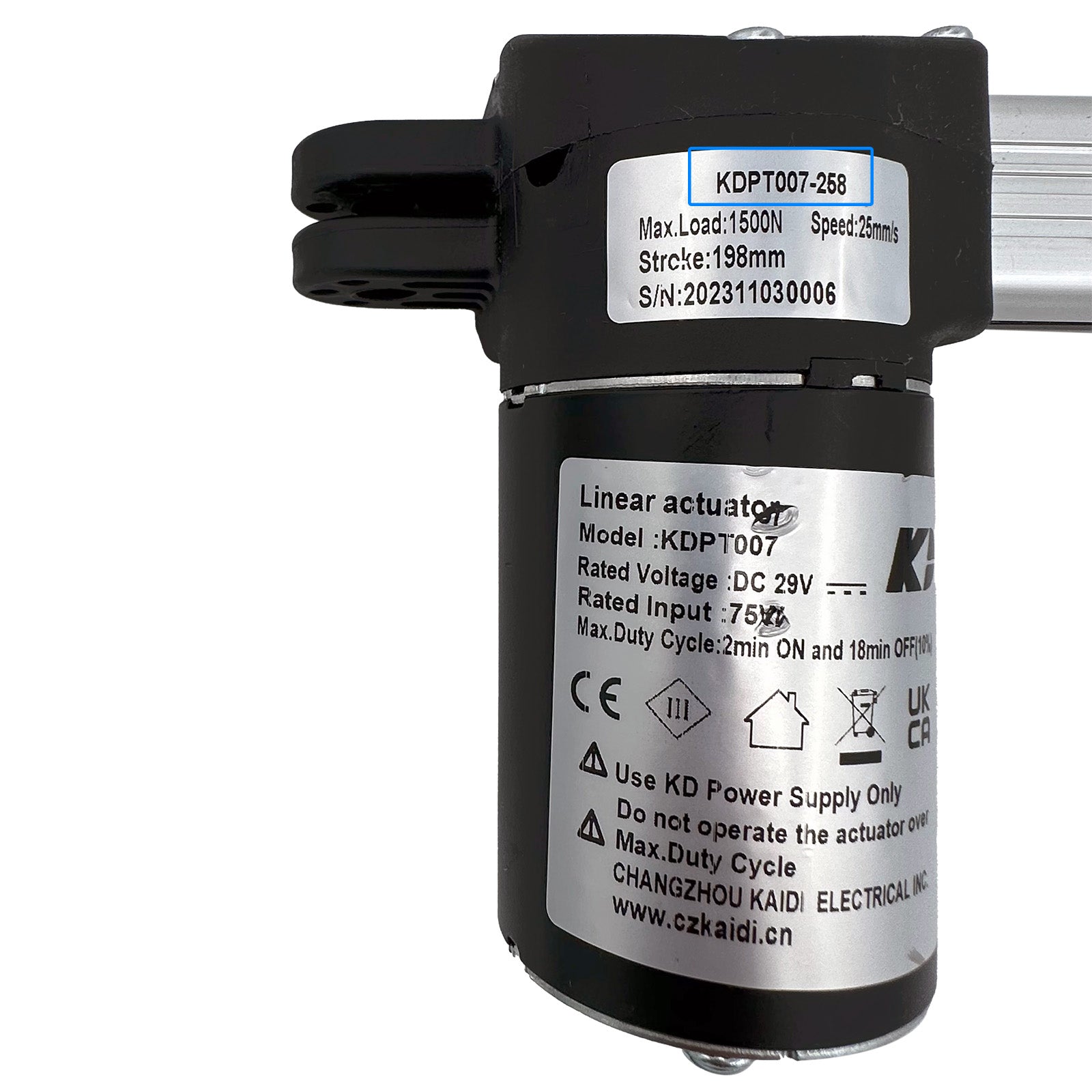 KAIDI KDPT007-258 Linear Actuator for Recliner/Lift Chair – Life Easy ...