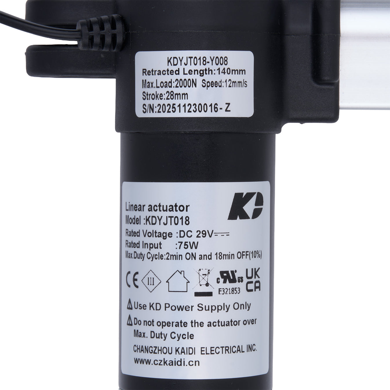 KAIDI KDYJT018-Y008 Linear Actuator for Recliner/Lift Chair – Life Easy ...
