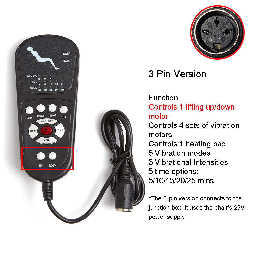 Replacement Massage Function Remote Handset Controller For Recliner Li