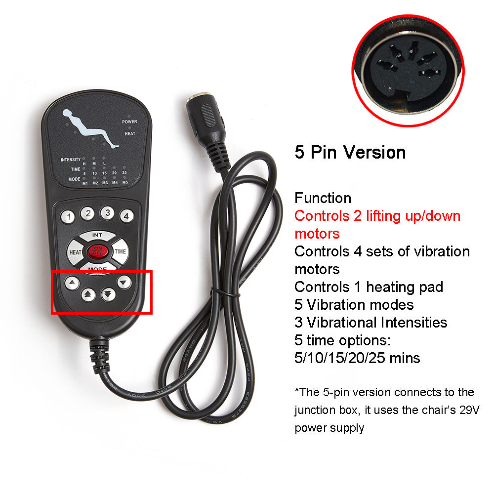 Replacement Massage Function Remote Handset Controller for Recliner Li ...
